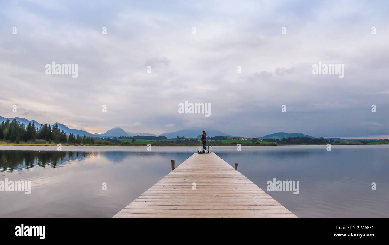 Landscape in Bavaria - Lake Hopfensee - AllgÃ¤u Stock Photo - Alamy