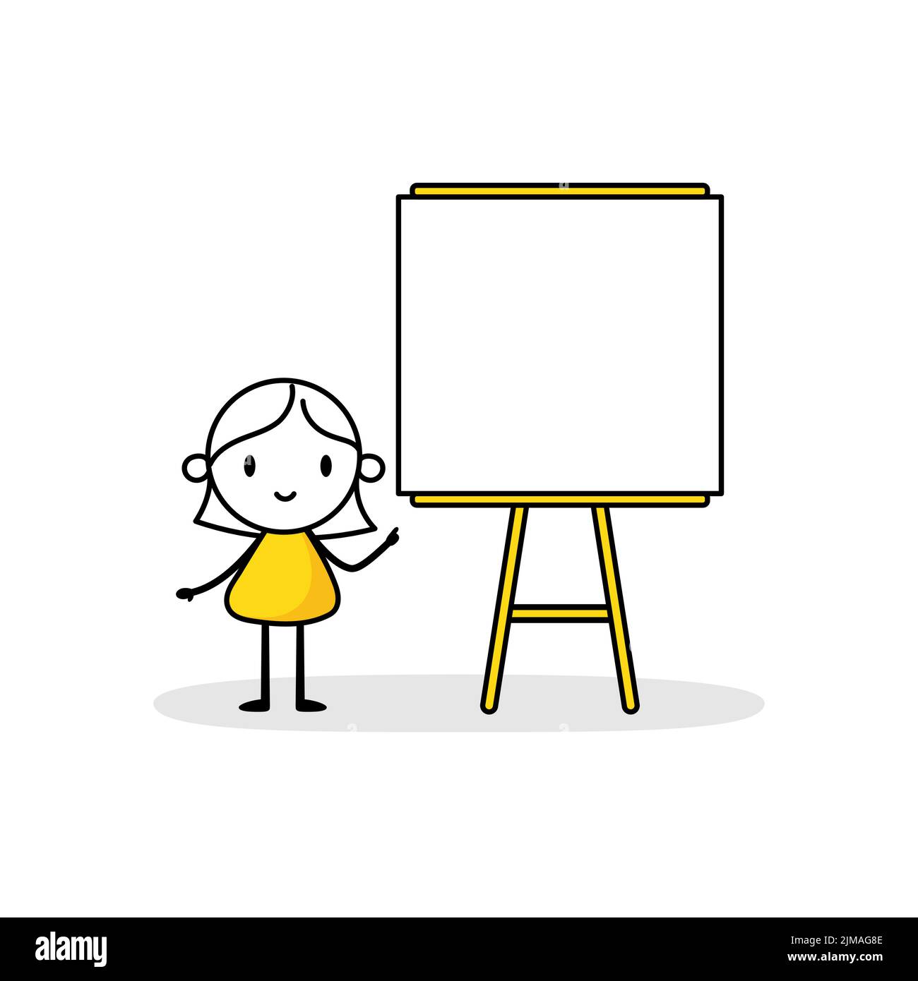 Woman makes a presentation near a storyboard. Vector stock illustration ...