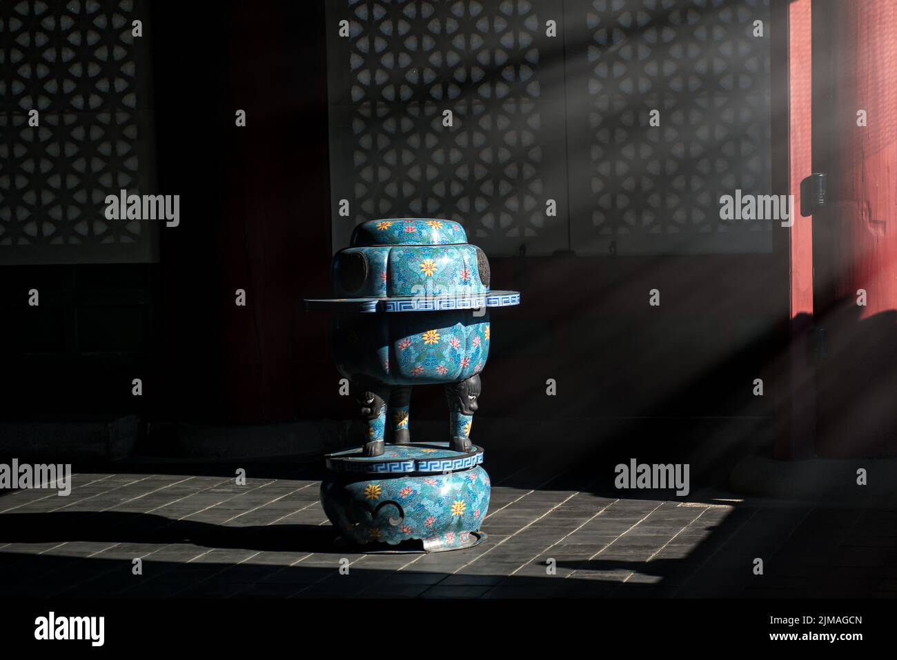 Ancient pot, used for fire prevention in a palace, Seoul, Korea Stock ...