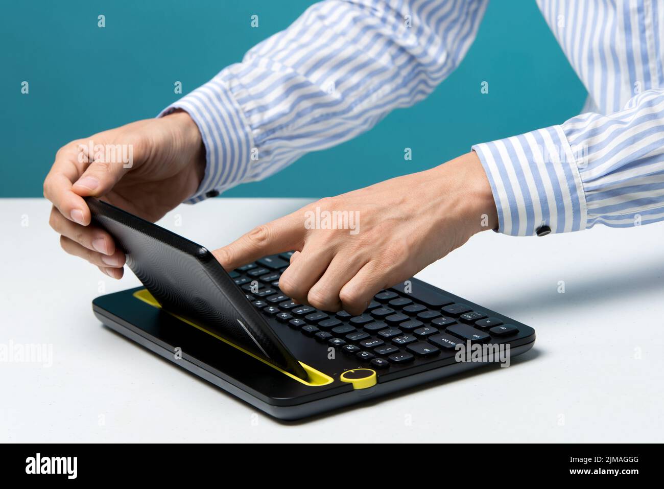 Using laptop to online shopping and pay by credit card. Business and ...