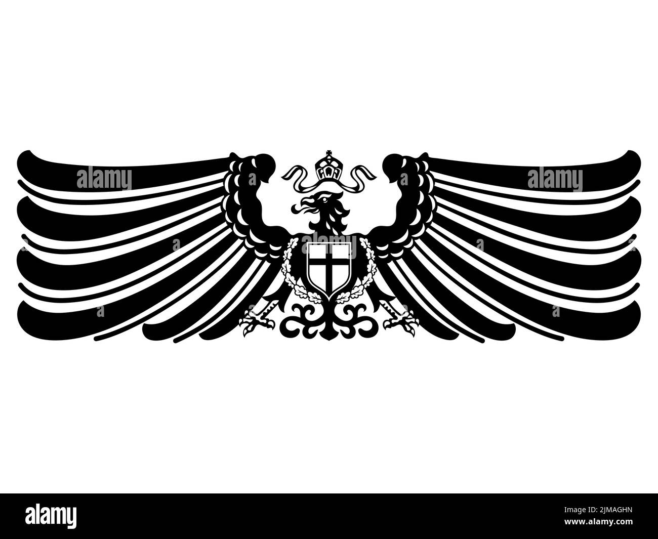 Knight design. Geraldic eagle and shield with a cross Stock Vector ...