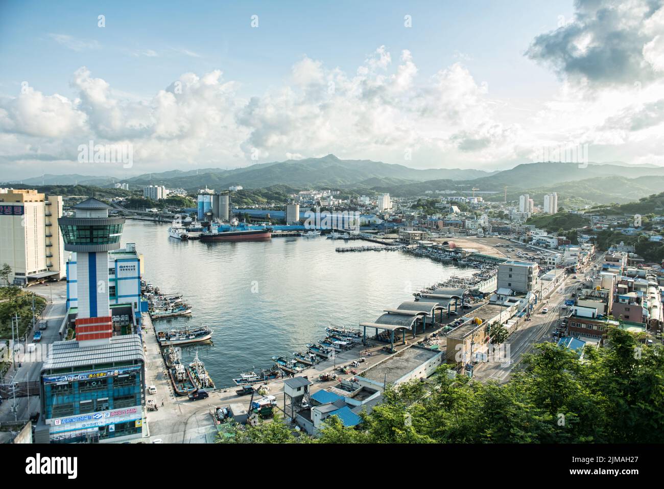 Korea's Sea of the East Sea Landscape, Mukho harbor travel Stock Photo ...