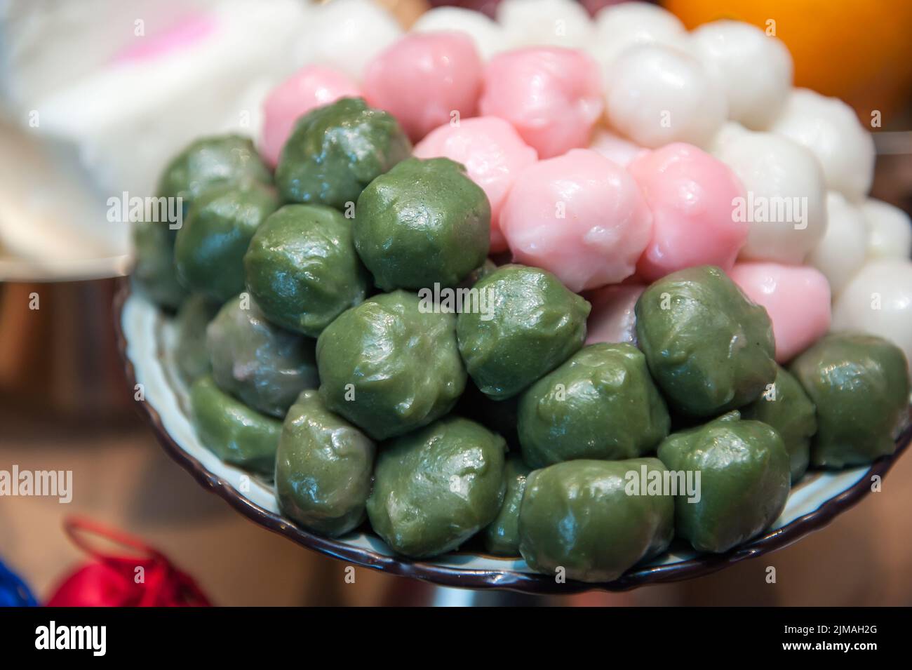 Korean food, Plate of Songpyeon, a Korean rice cake Stock Photo - Alamy