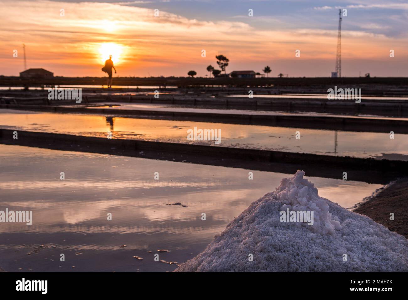 Extraction of sea salt in Aveiro, Portugal Stock Photo - Alamy