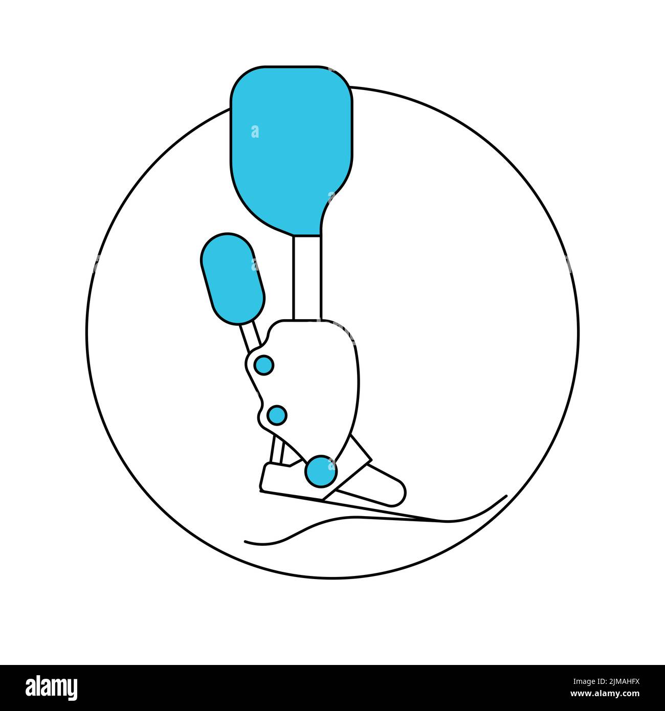 Round template health care icon, prosthetic leg symbol, medical design ...