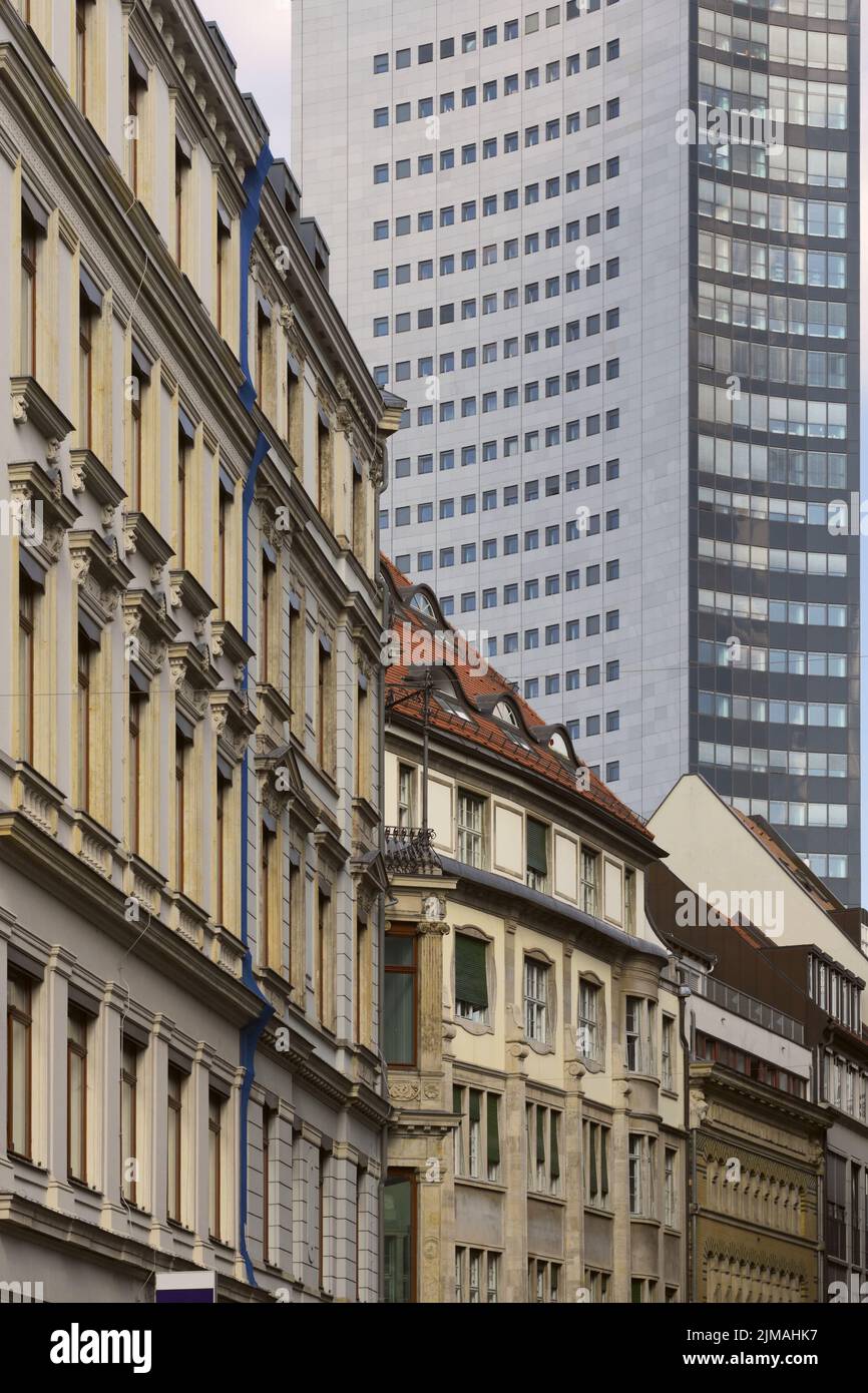 Leipzig - City centre with high-rise building, Germany Stock Photo - Alamy