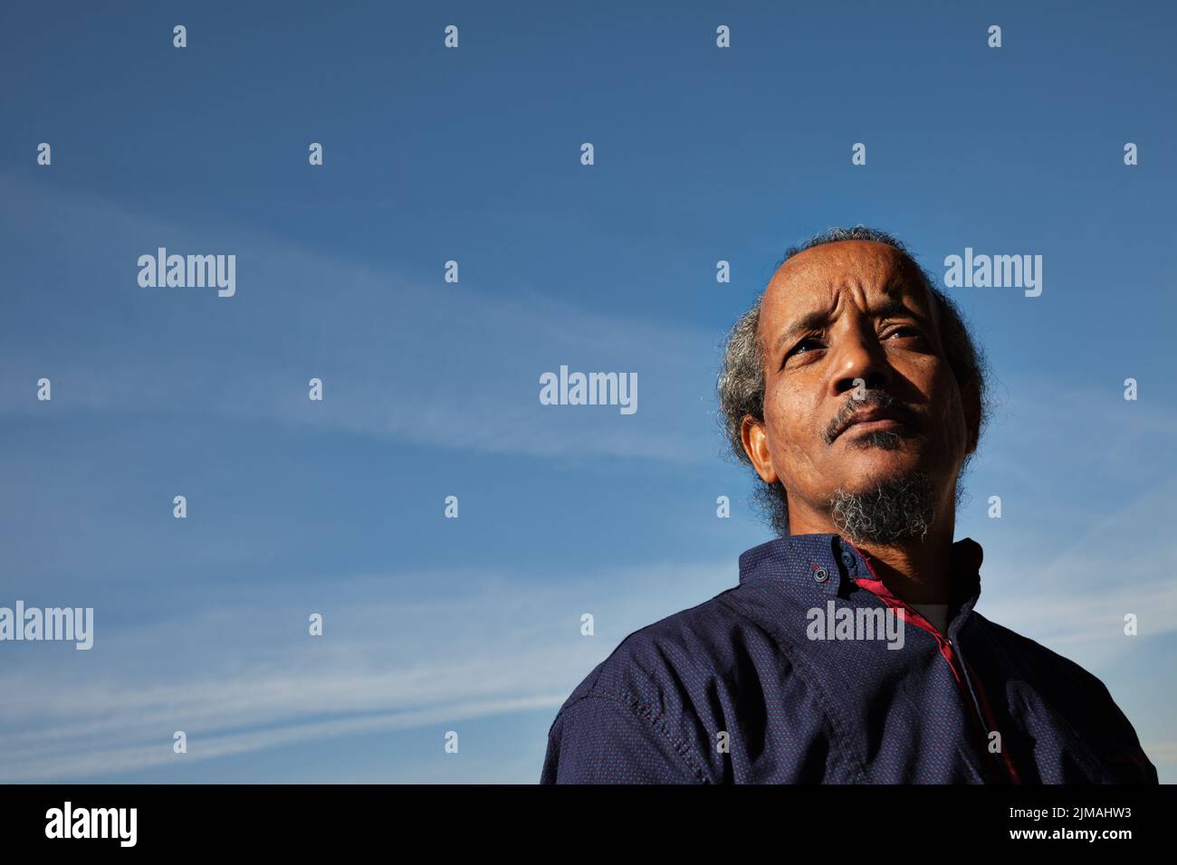Rasta man black portrait sky Stock Photo - Alamy