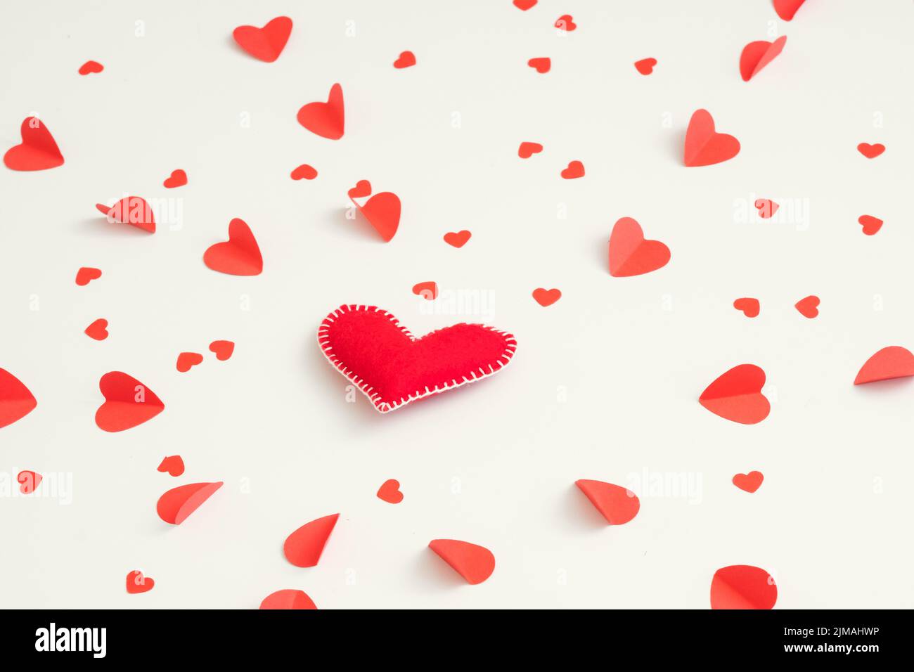 romantic greeting card red handmade felt heart Stock Photo - Alamy