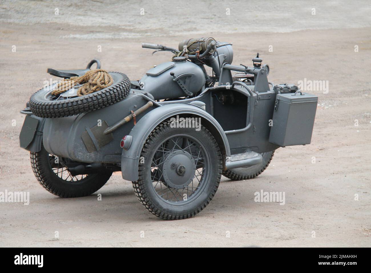 A Vintage German Wartime Motorcycle and Sidecar Stock Photo - Alamy