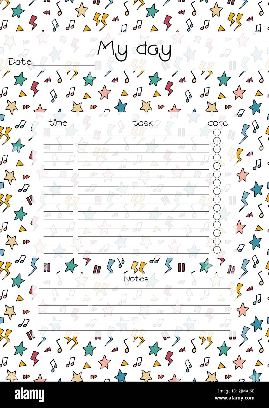 Daily planner template isolated. Printable to do list page. Blank ...