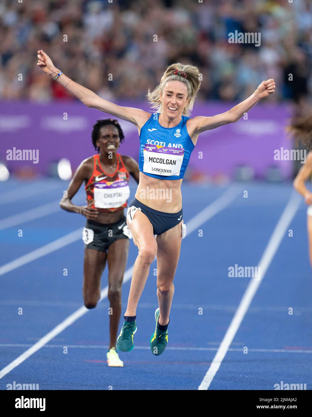 Eilish McColgan of Scotland on her way to winning the women’s 10,000m ...