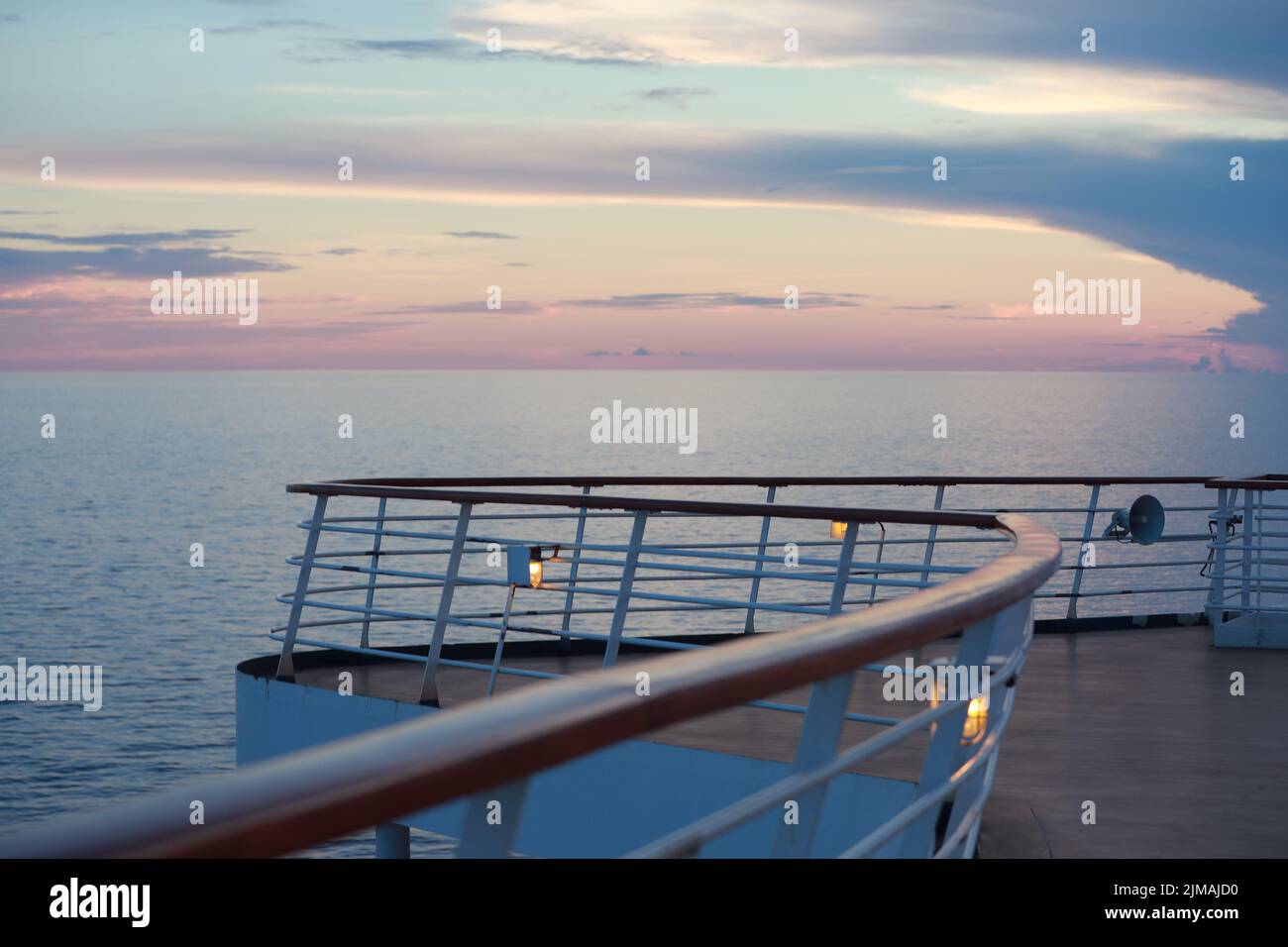 Luxury Cruise Ship Deck at Sunset Stock Photo - Alamy