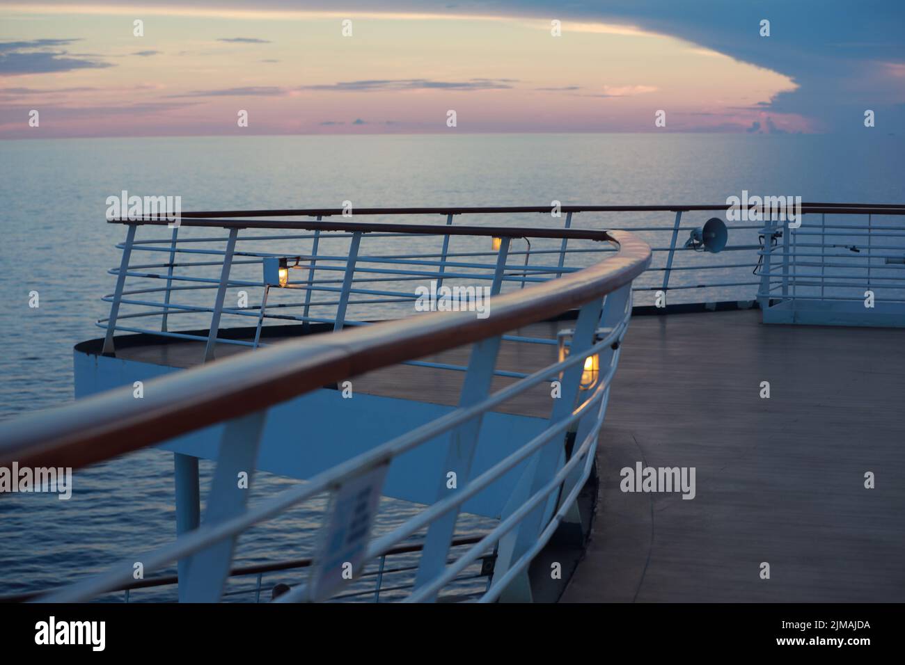 Luxury Cruise Ship Deck at Sunset Stock Photo - Alamy