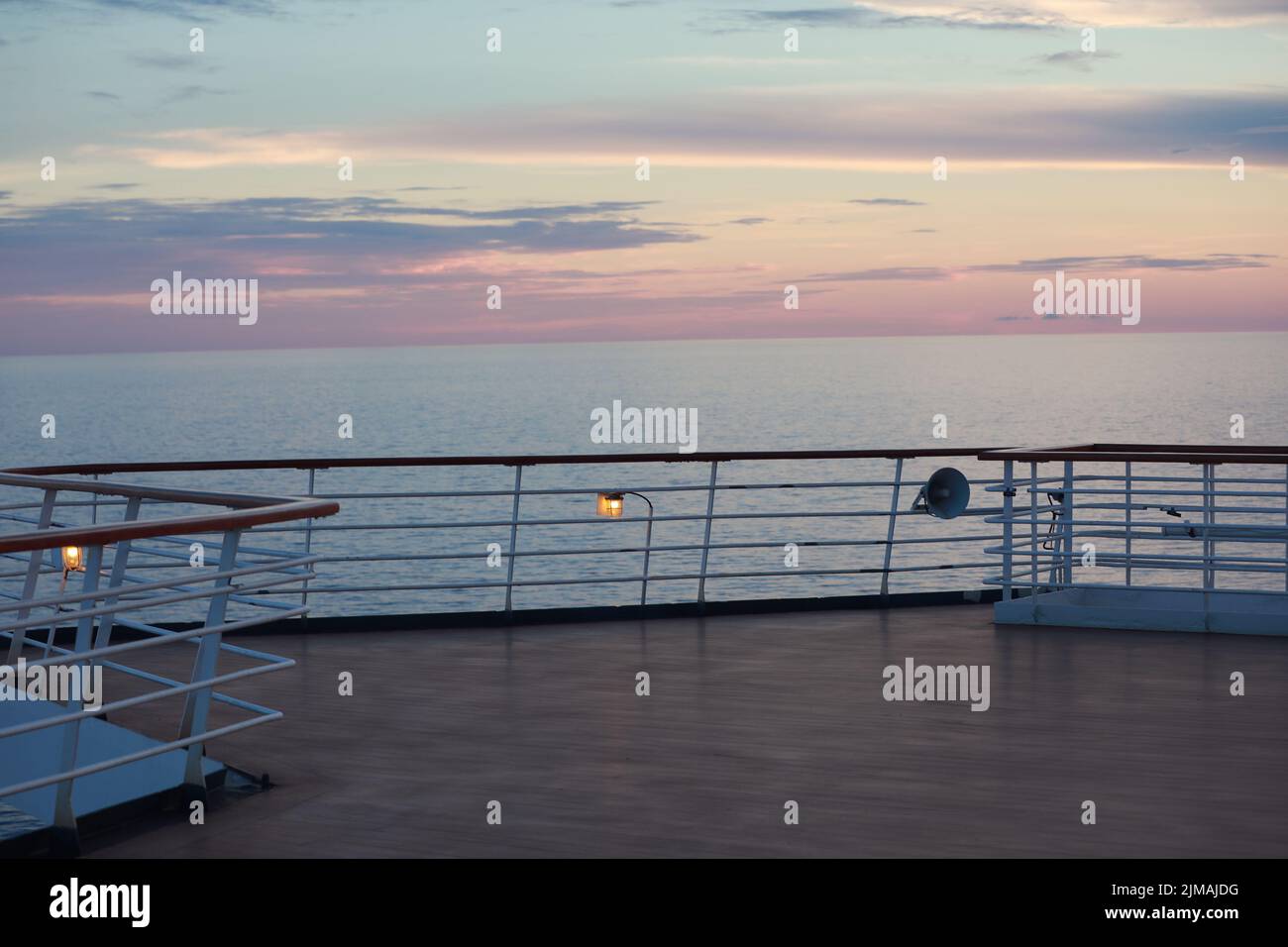 Luxury Cruise Ship Deck at Sunset Stock Photo - Alamy