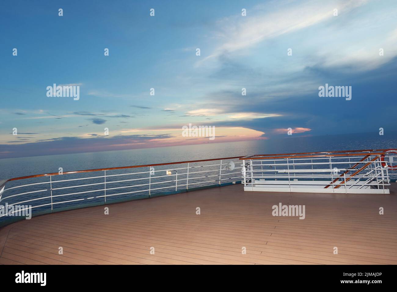 Luxury Cruise Ship Deck at Sunset Stock Photo - Alamy