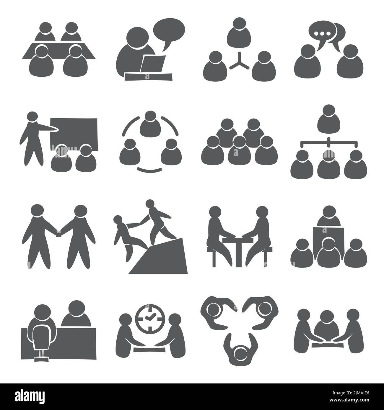Business meeting icons on white background Stock Vector Image & Art - Alamy