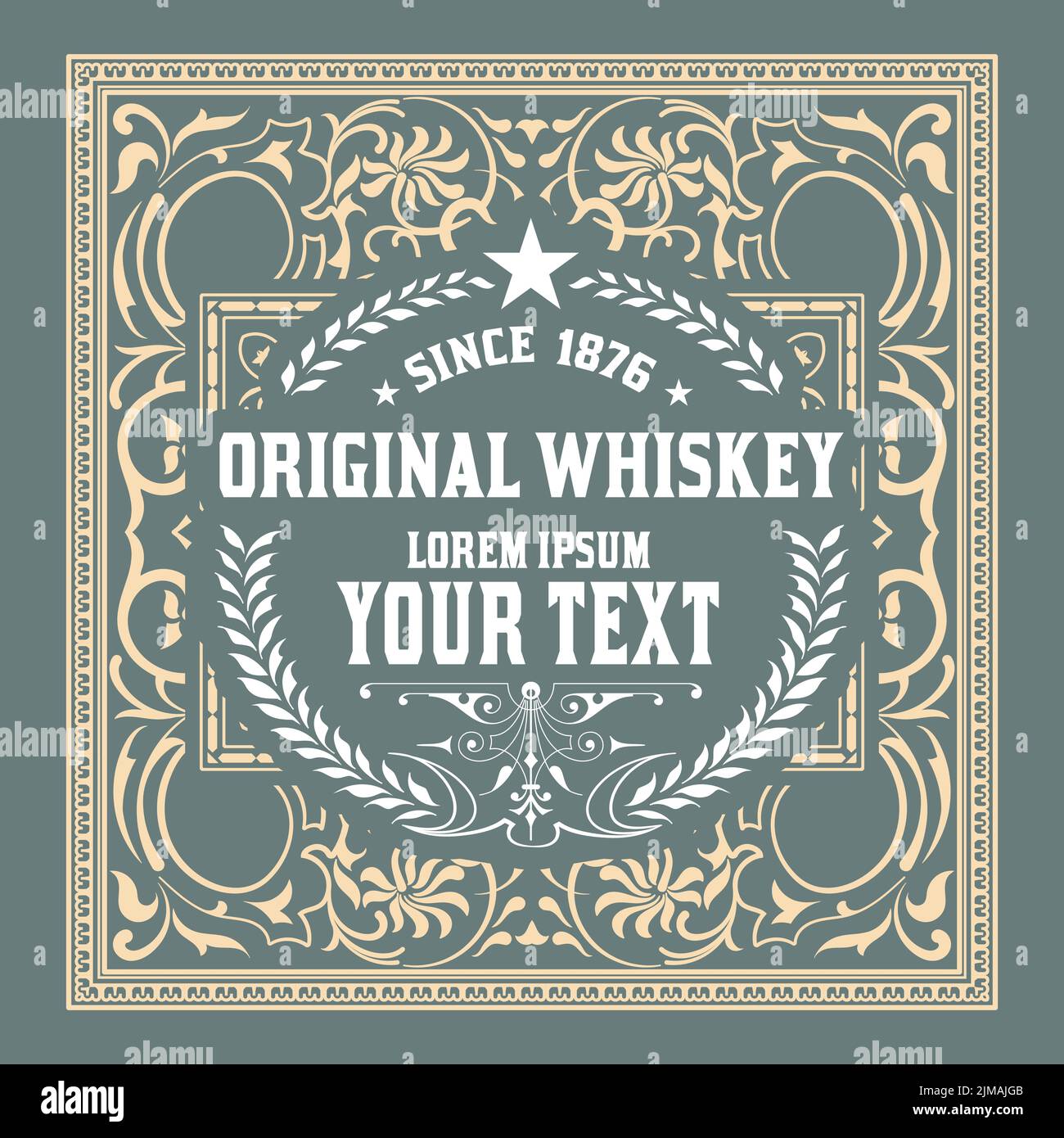 Whiskey label with old frames Stock Vector Images - Alamy