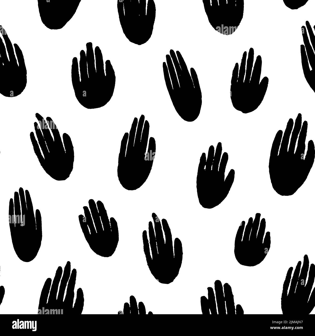 Seamless pattern with black silhouettes of hands Stock Vector Image ...