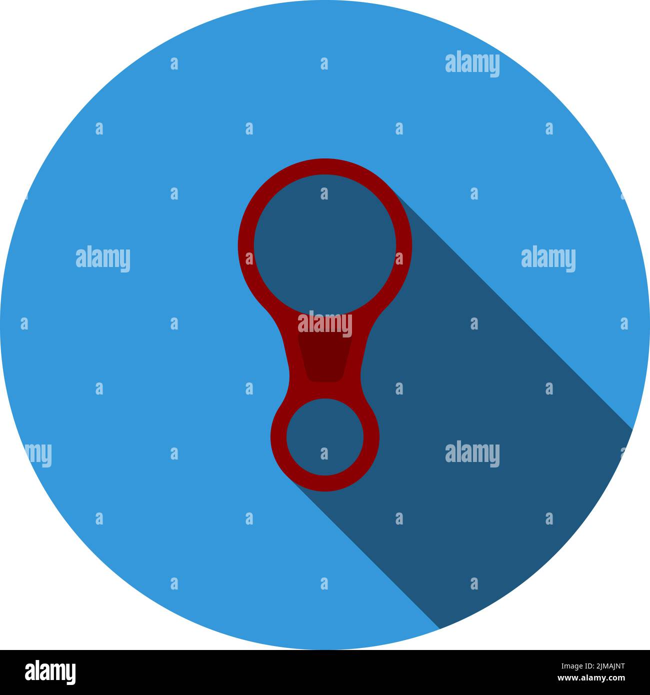 Alpinist Descender Icon. Flat Circle Stencil Design With Long Shadow ...