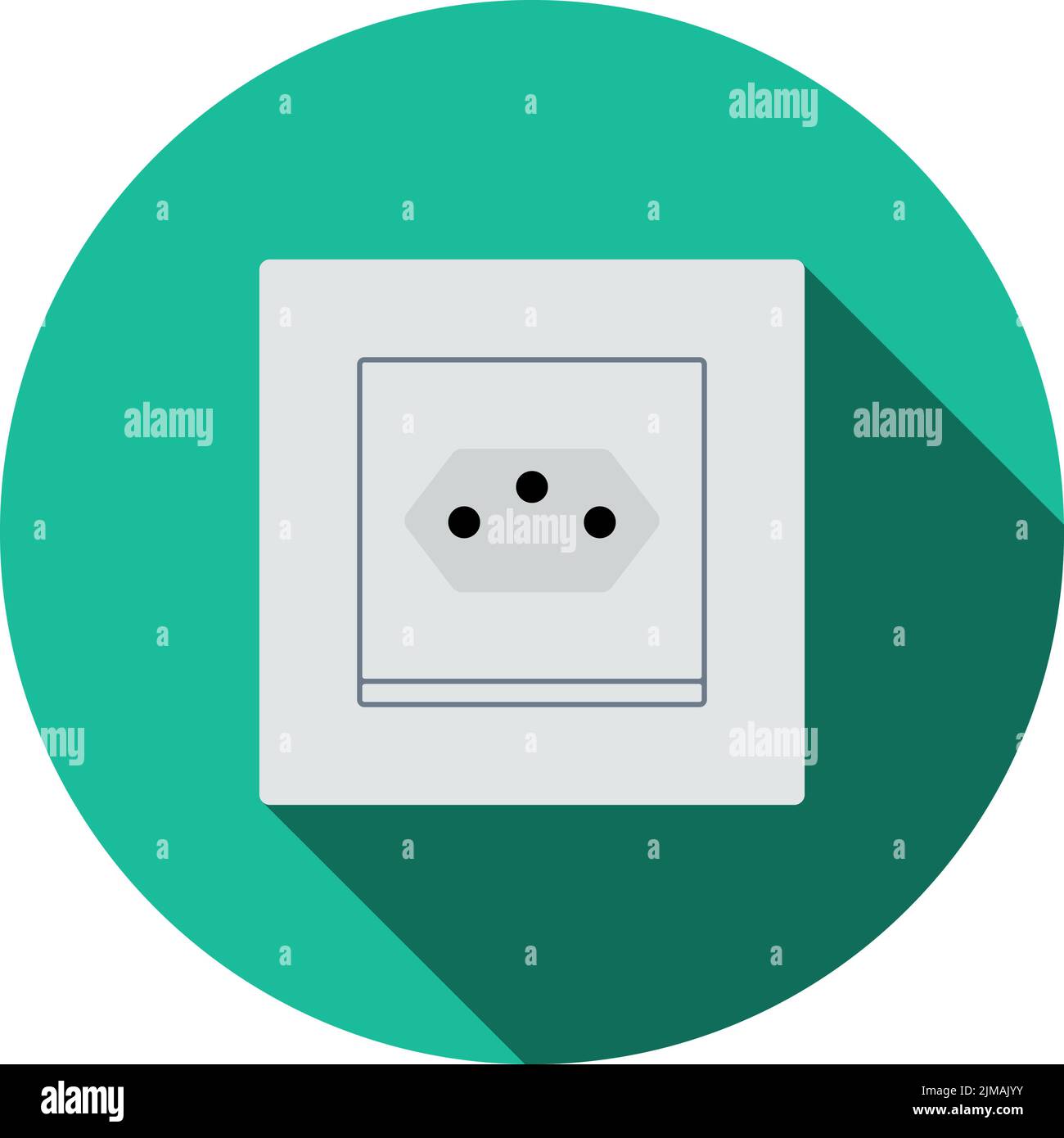 Swiss Electrical Socket Icon. Flat Circle Stencil Design With Long ...