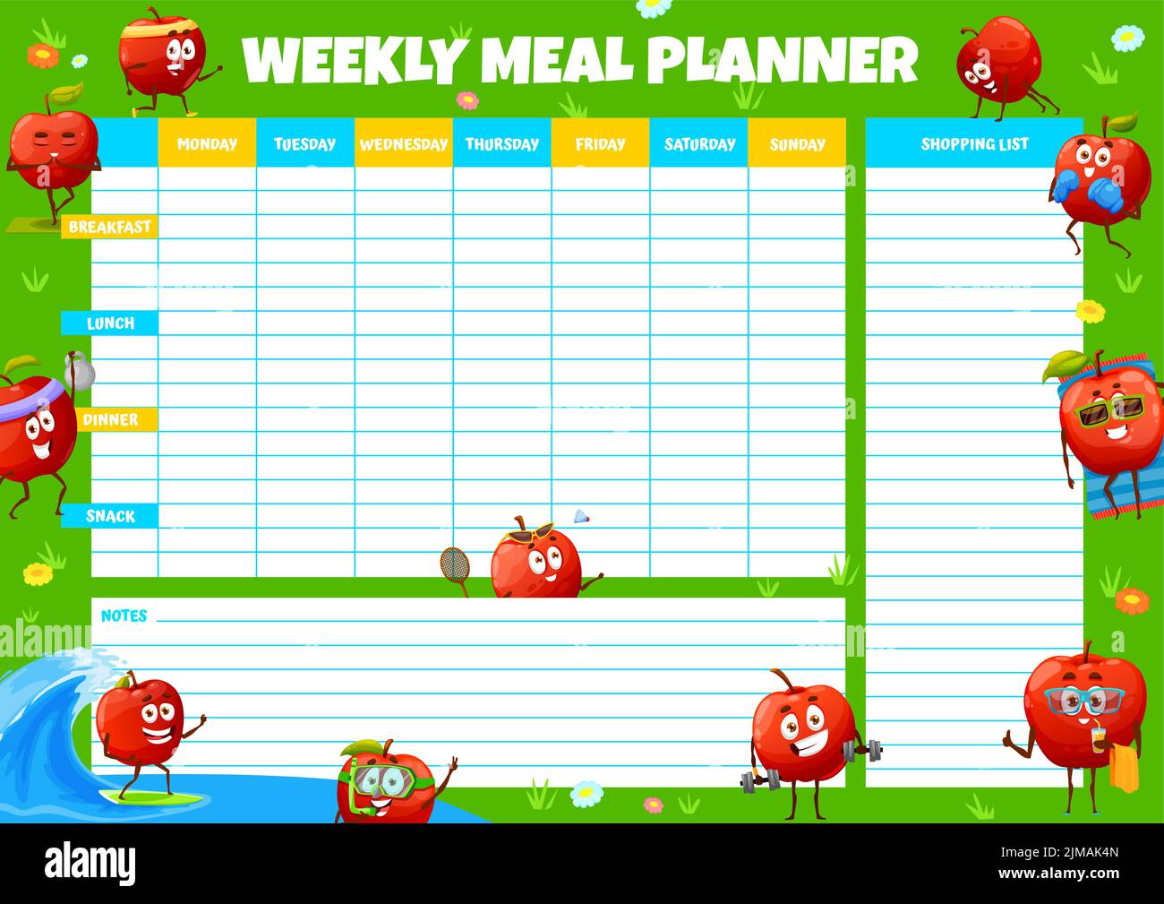 Weekly meal planner notebook hi-res stock photography and images - Alamy