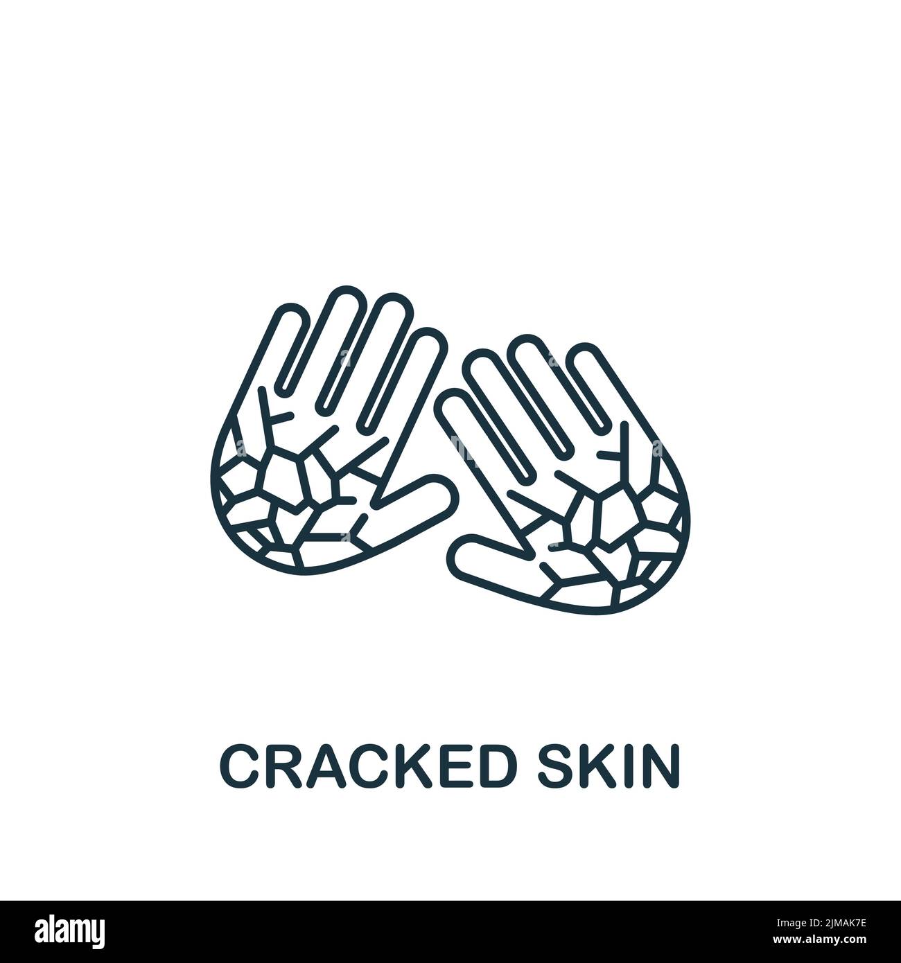 Cracked Skin icon. Monochrome simple Allergy icon for templates, web ...