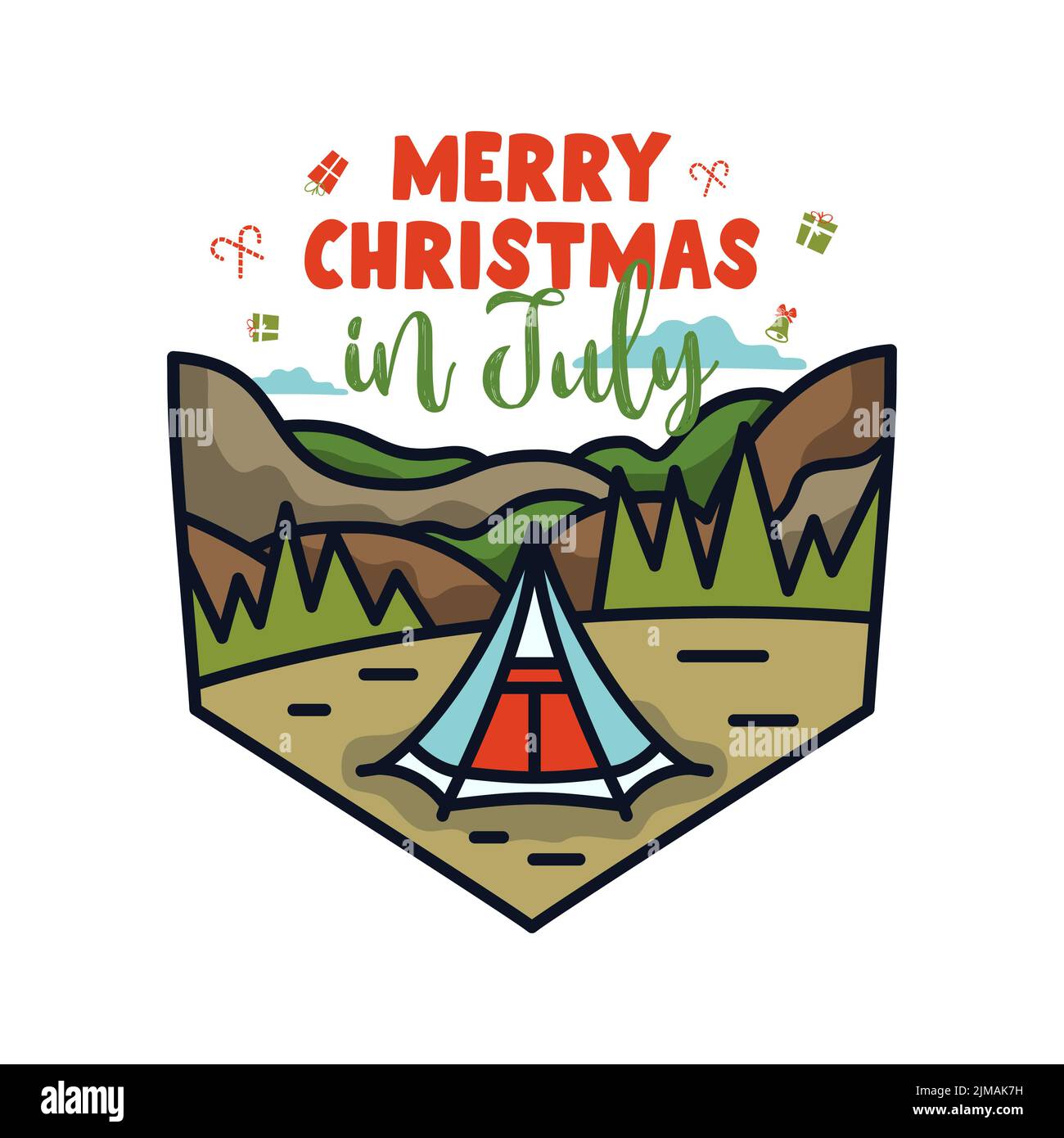 Print holiday in camp Stock Vector Images - Alamy