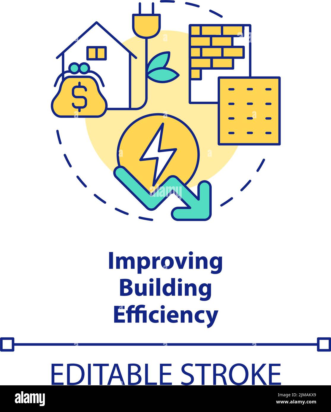 Improving building efficiency concept icon Stock Vector Image & Art - Alamy