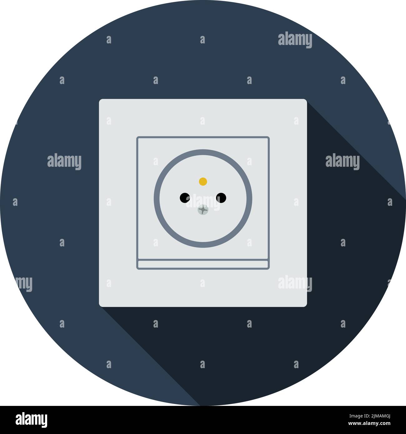 France Electrical Socket Icon. Flat Circle Stencil Design With Long ...