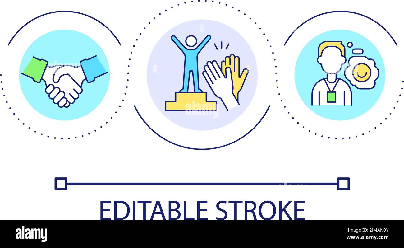 Employee support and motivation loop concept icon Stock Vector Image ...