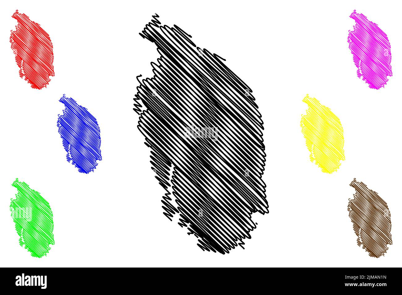 Stord island (Kingdom of Norway) map vector illustration, scribble ...