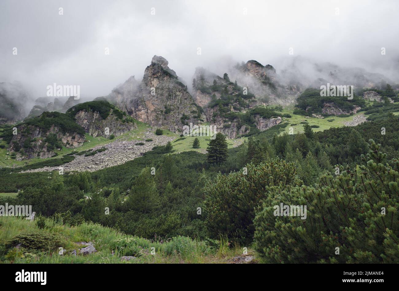 Mountain Peaks Haze Stock Photo - Alamy