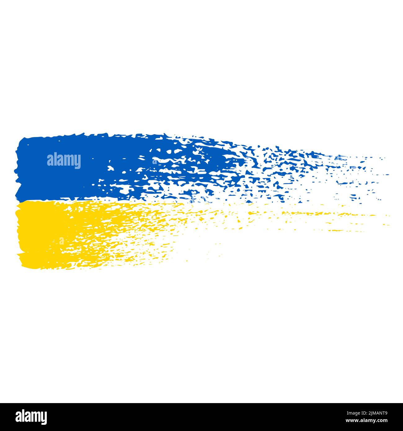 Ukraine flag colours ink vector brush stroke. Vector hand drawn ...