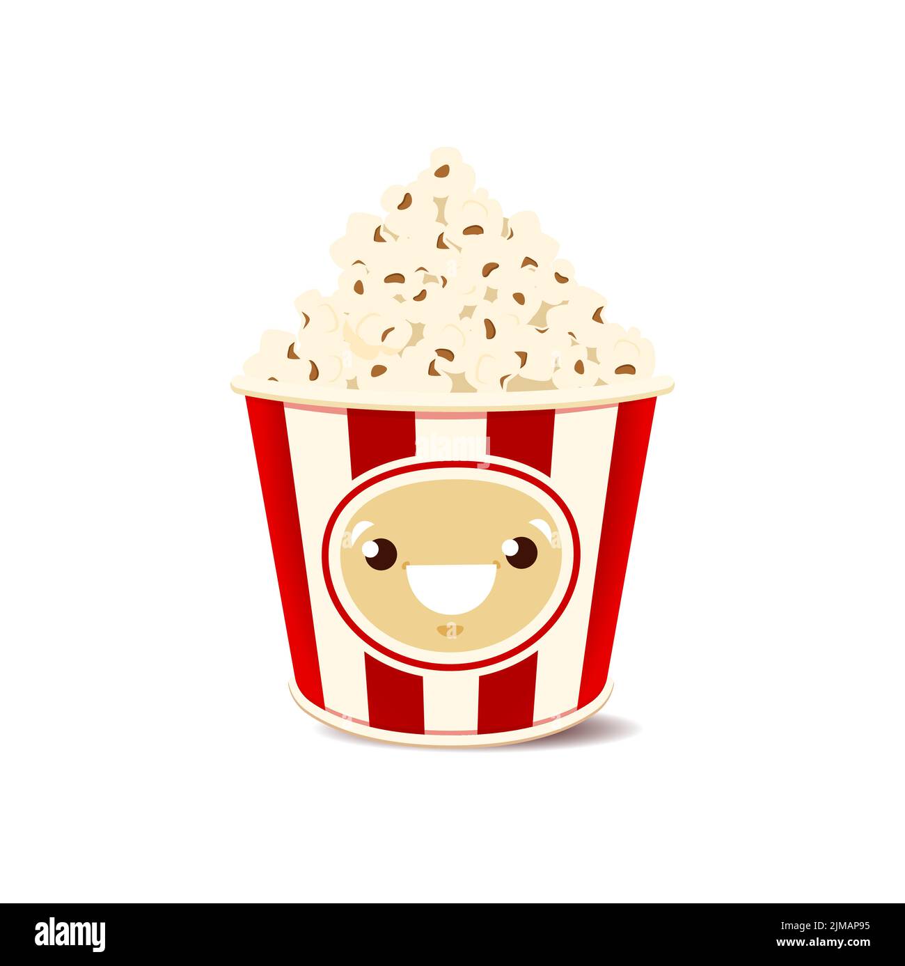 Cartoon popcorn character. Funny vector pop corn bucket with cute ...