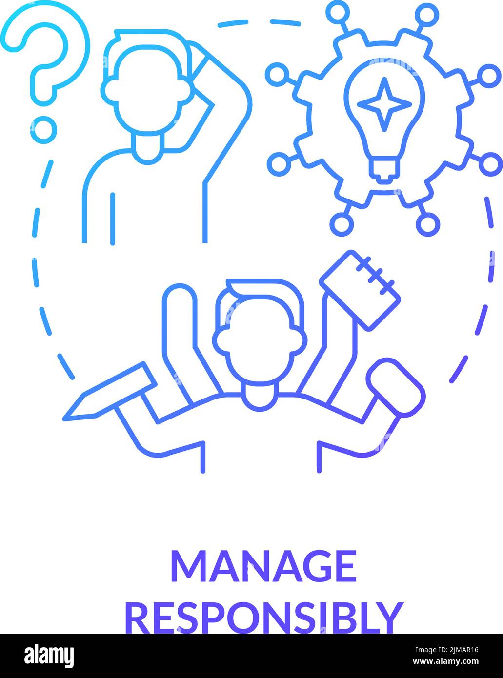 Manage responsibly blue gradient concept icon Stock Vector Image & Art ...