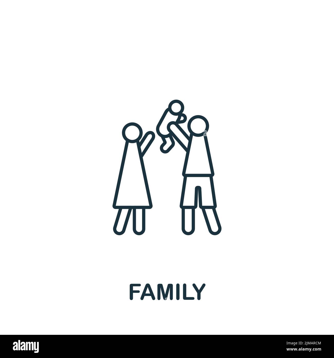Family icon. Monochrome simple Family icon for templates, web design ...