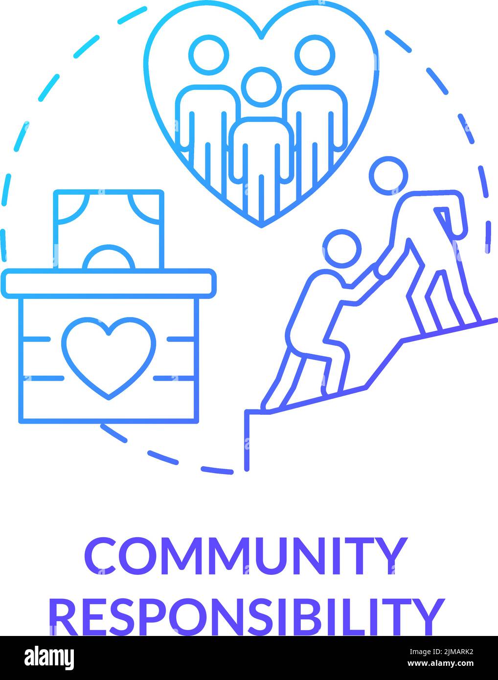 Community responsibility blue gradient concept icon Stock Vector Image ...