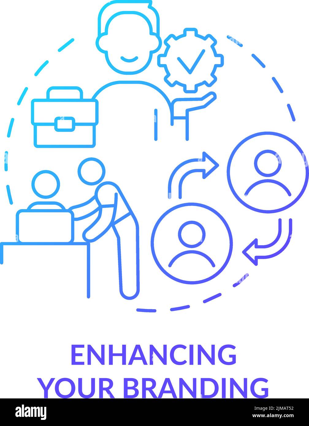 Enhancing your branding blue gradient concept icon Stock Vector Image ...