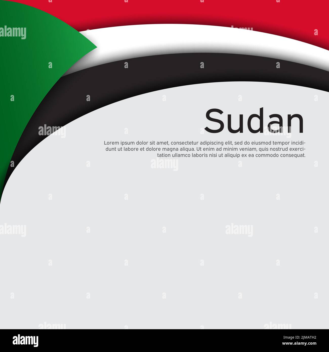 Abstract waving sudan flag. National sudanese poster. Creative ...