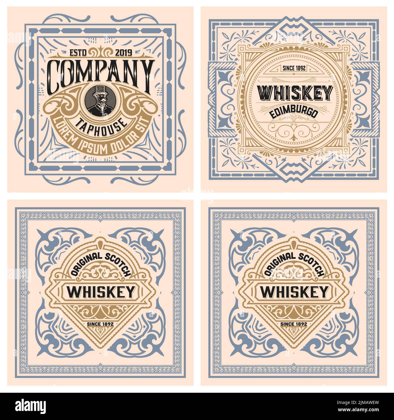 Set of 4 vintage labels for packing Stock Vector Image & Art - Alamy