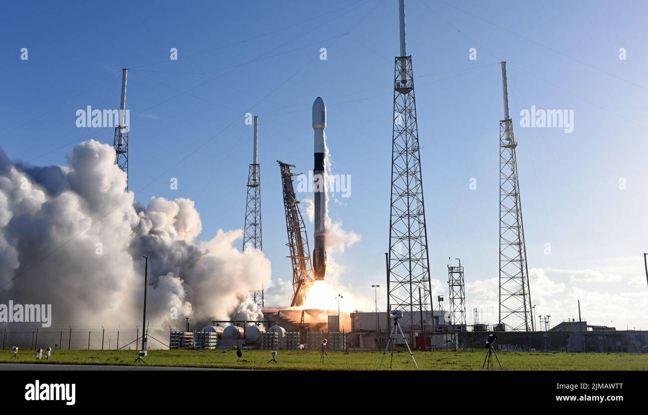 Kennedy Space Center, United States. 05th Aug, 2022. A SpaceX Falcon 9 ...