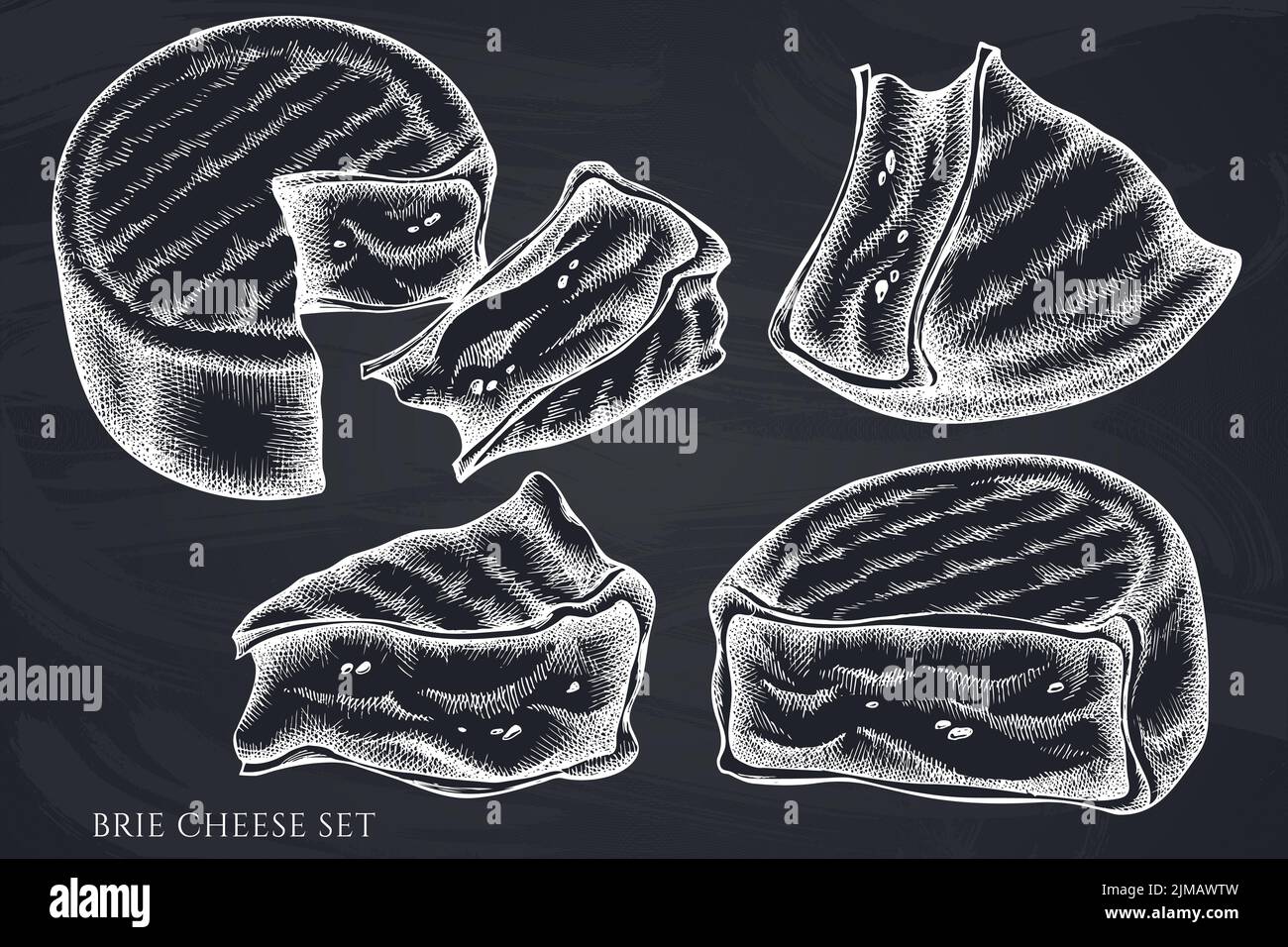 Cheese hand drawn vector illustrations collection. Chalk brie Stock ...