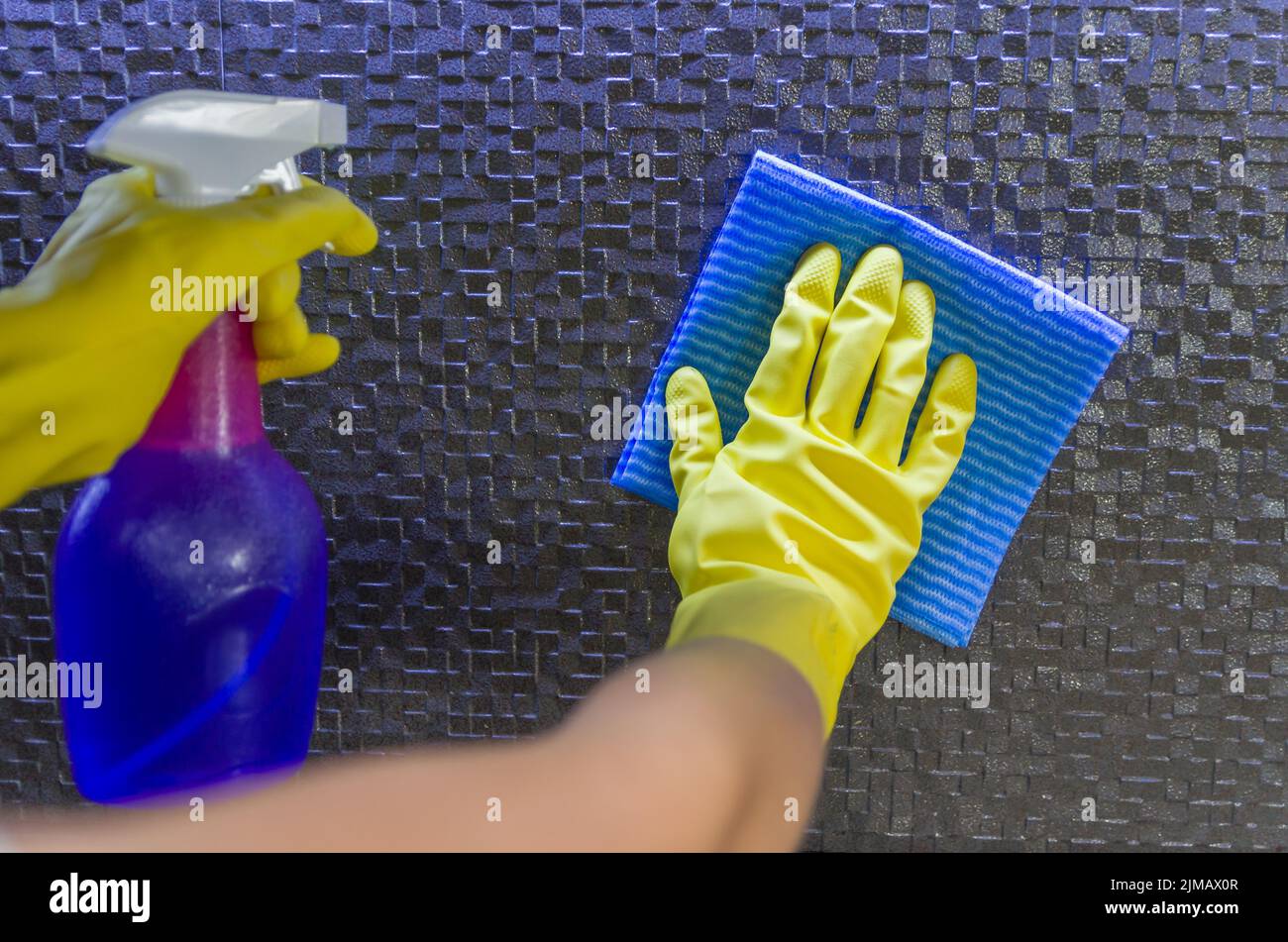 Cleaning service concept rag spray hi-res stock photography and images ...