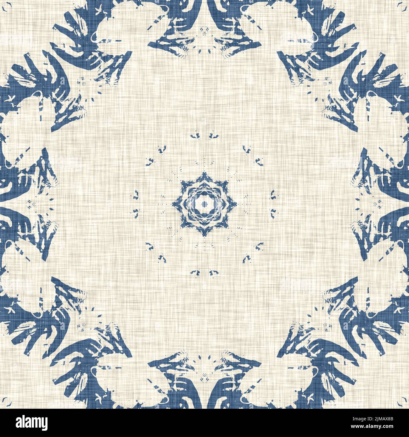 French blue quilt printed fabric pattern for shabby chic home decor ...