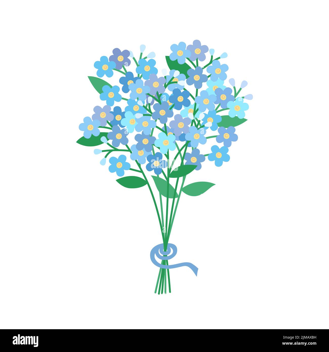 Forget-me-nots bouquet isolated. Forget me not blue flowers on white ...