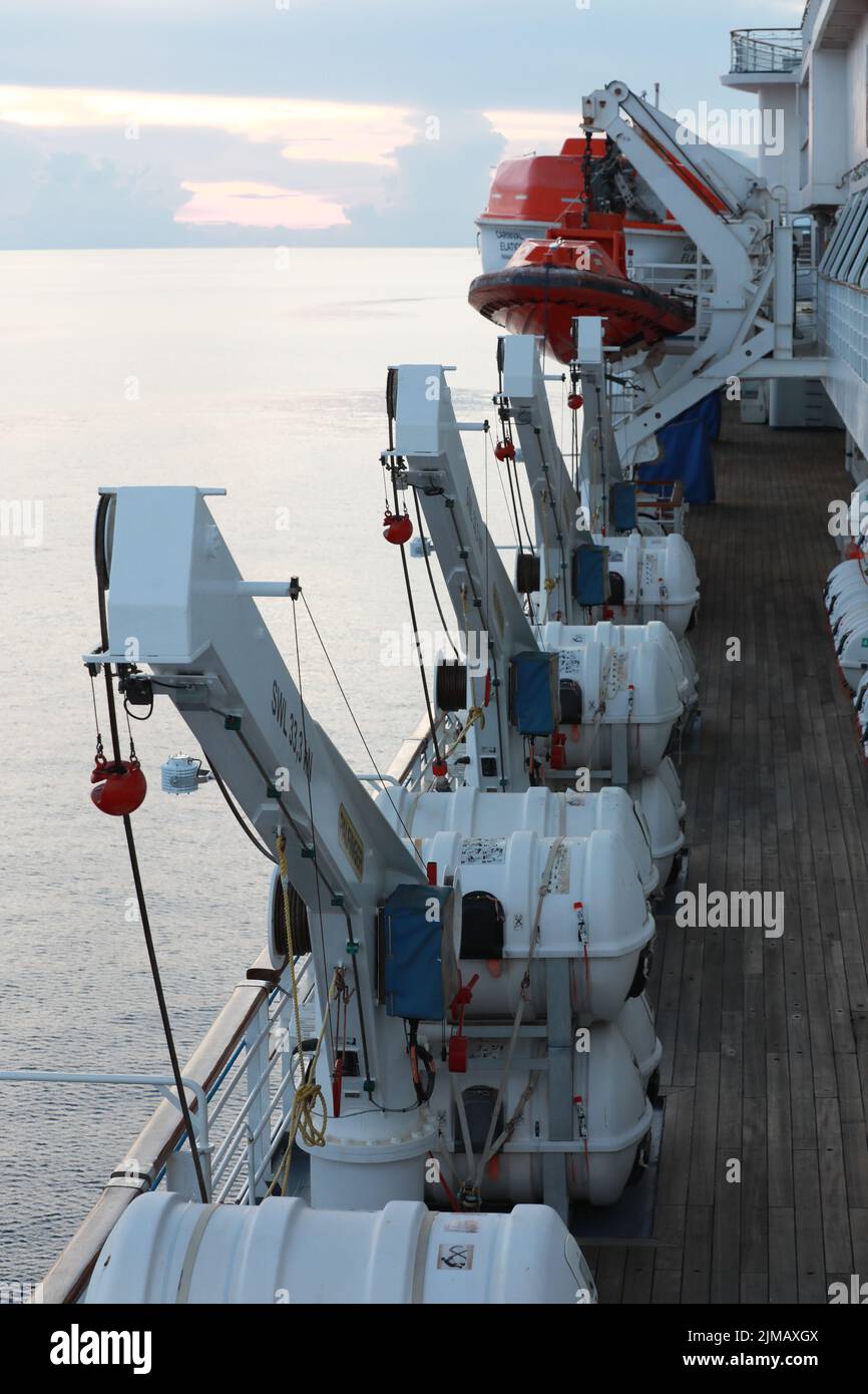 Liferaft save lives during an accident at sea Stock Photo - Alamy