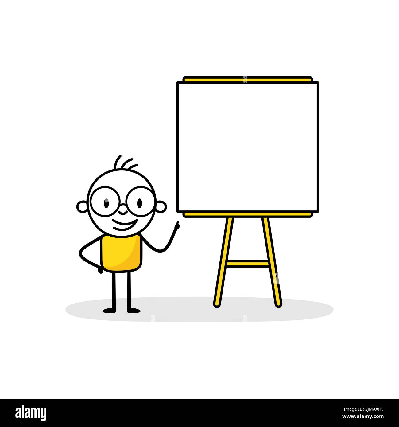 Man makes a presentation near a storyboard. Vector stock illustration ...