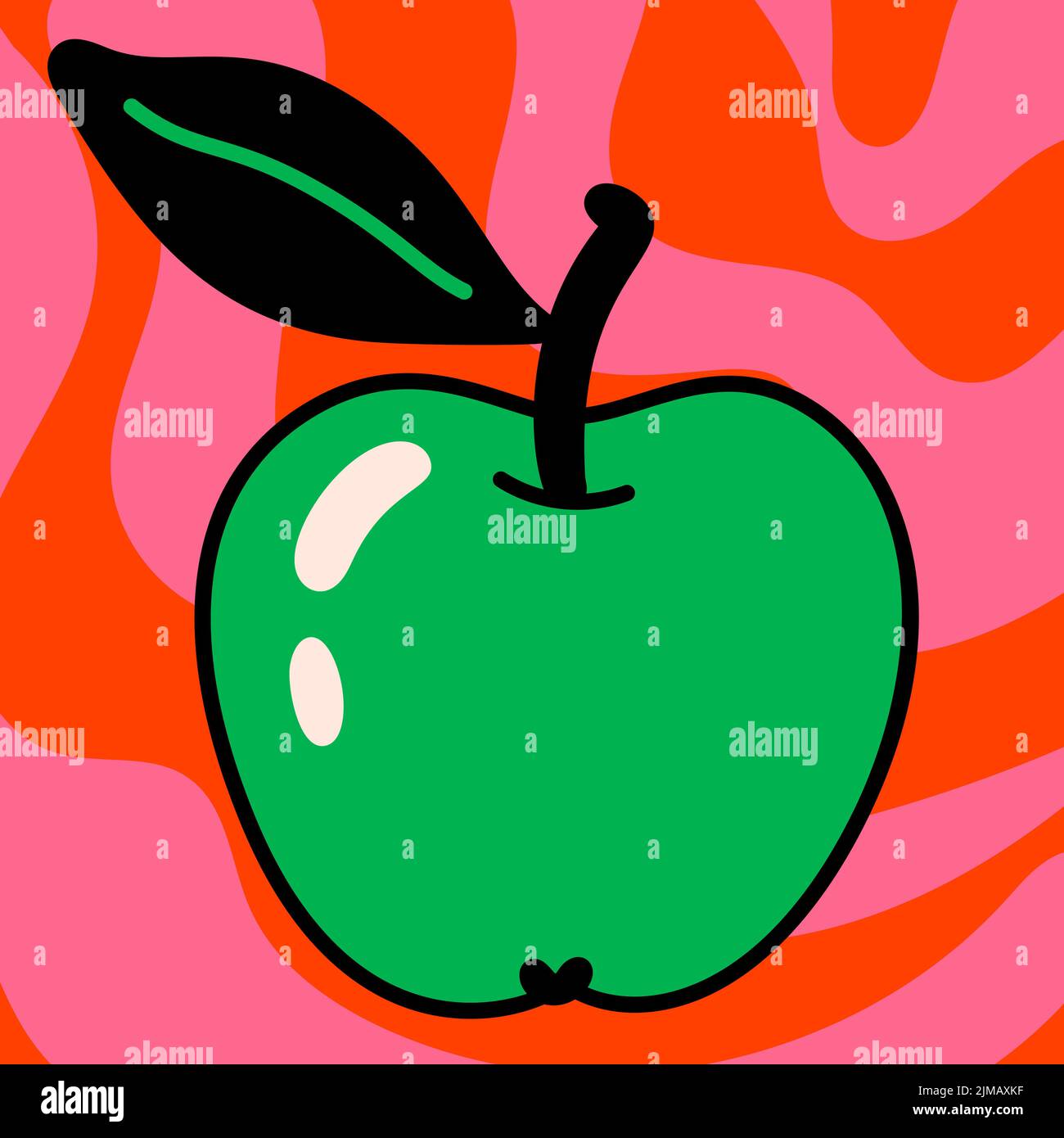 Cartoon vector funny cute Comic characters, red apple Stock Vector ...
