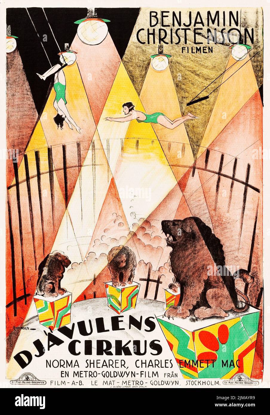 The Devil's Circus (MGM, 1926). Swedish movie poster. Djävulens Cirkus - Eric Rohman artwork ...
