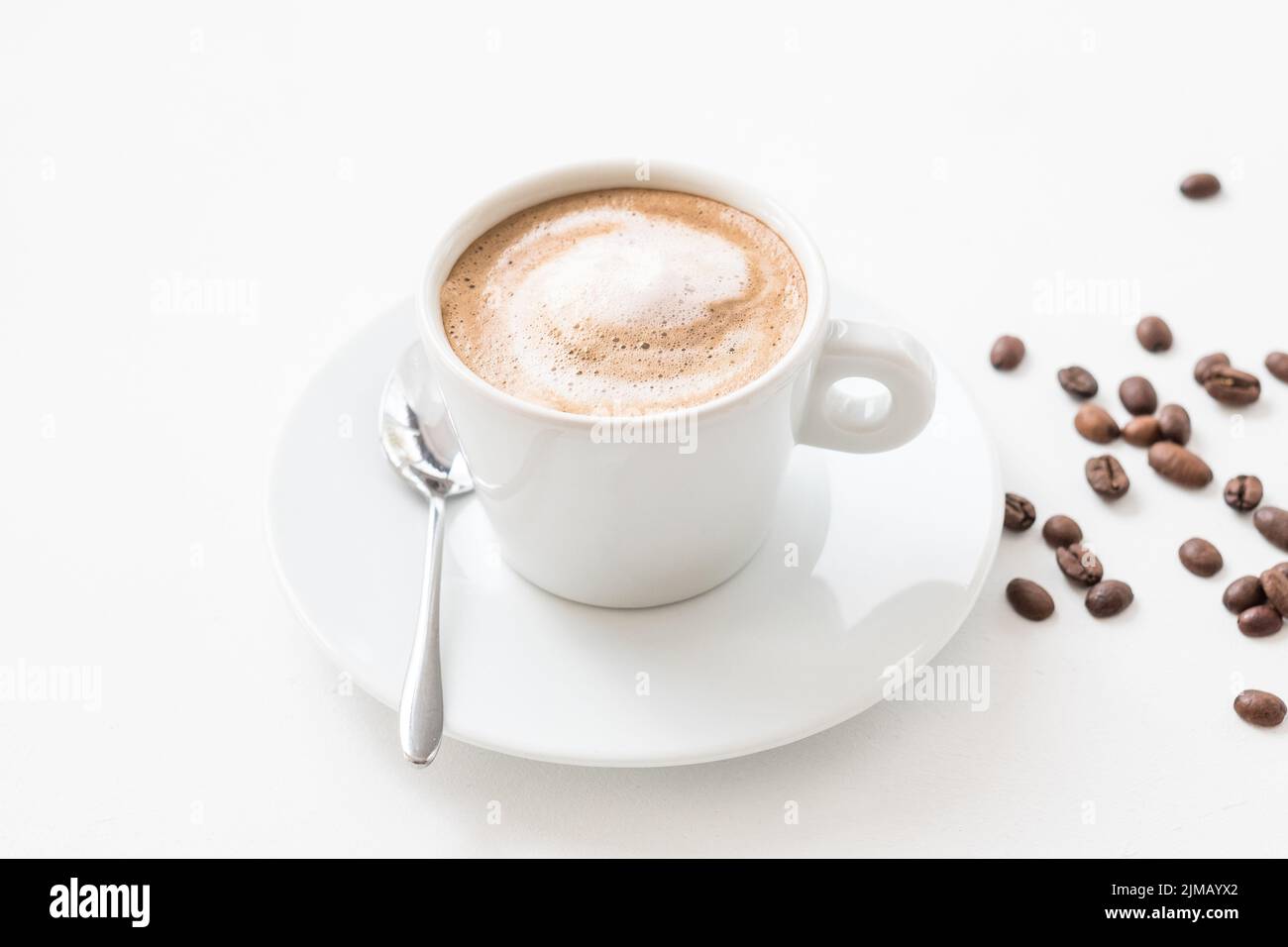 morning coffee lifestyle latte cup drink beans Stock Photo - Alamy